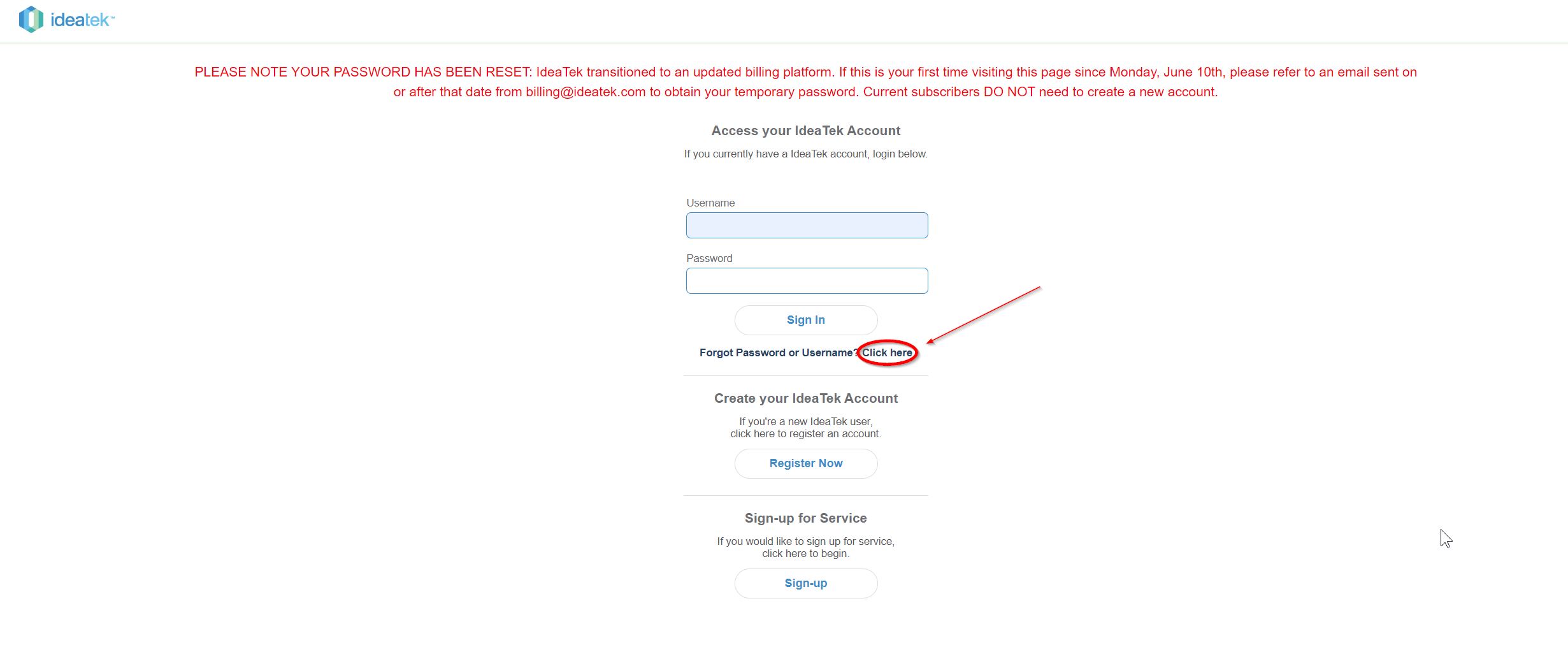 Existing Customer - Can't Log in to E-Care